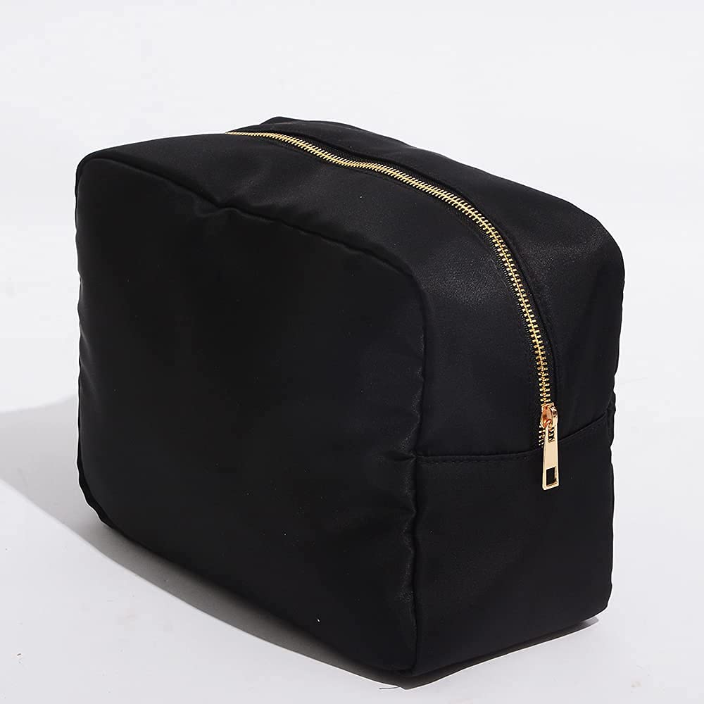 Kaymey Extral Large Cosmetic Bag Makeup Pouch Bag Case, Nylon Travel Set Women Men(Black,XL)