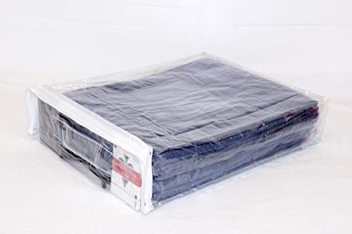 Clear Vinyl Zippered Storage Bags 12 x 15 x 3 Inch 10-Pack with Handle and Pockets