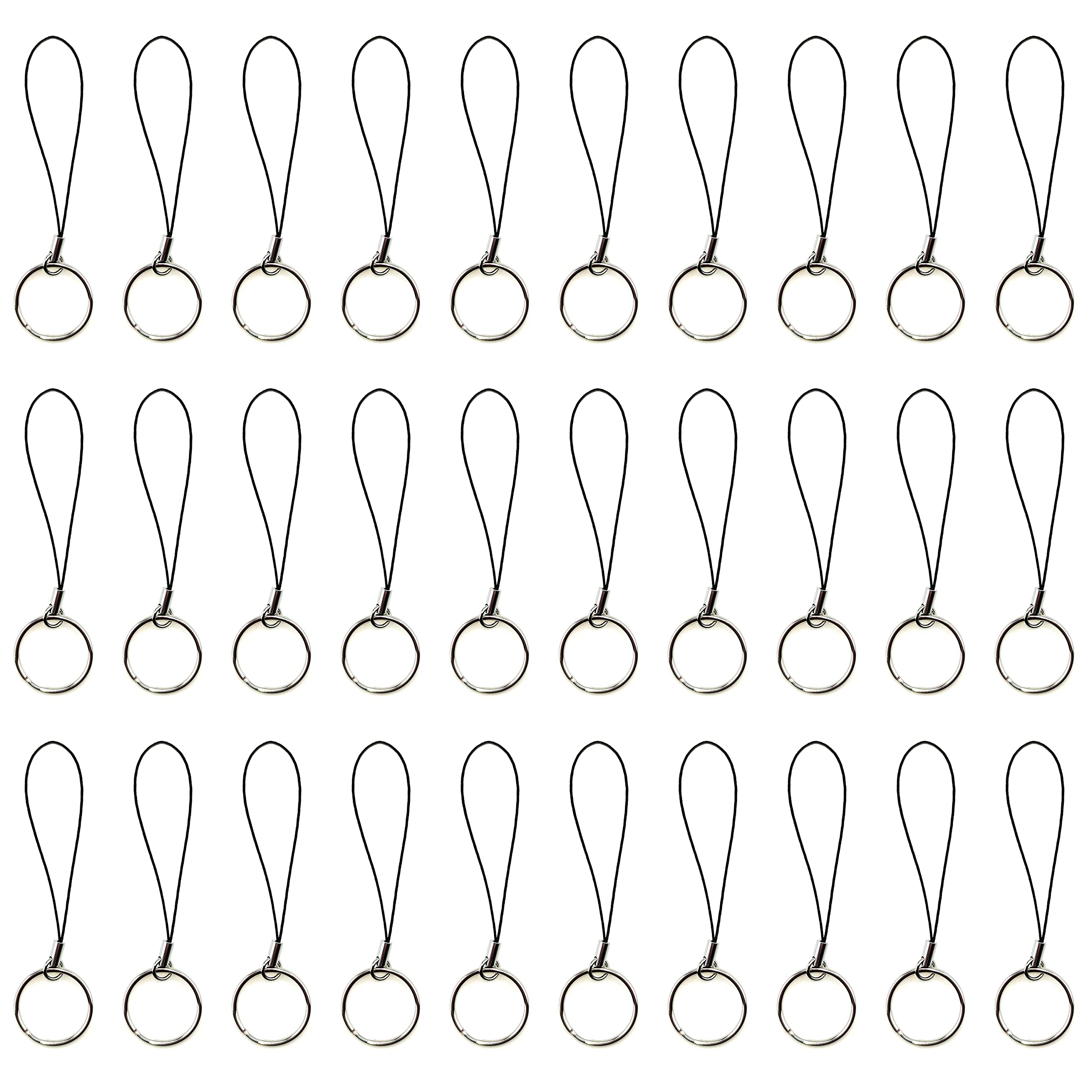 IFAMIO 30 Pcs Key Rings with Lanyards for MP3 MP4 Player Split Key Chain Rings with Nylon Strap Cord for USB Flash Drive Cellphone
