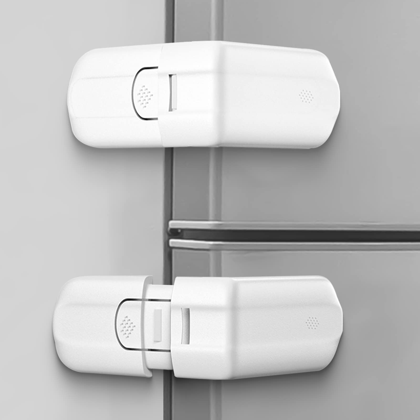2 Pack Child Safety Refrigerator Lock for Home Fridge Freezer Door Proof Locks,Kids Safety Cabinet Locks,Anti-Opening Refrigerator Lock, with 3M Adhesive and Easy to Install