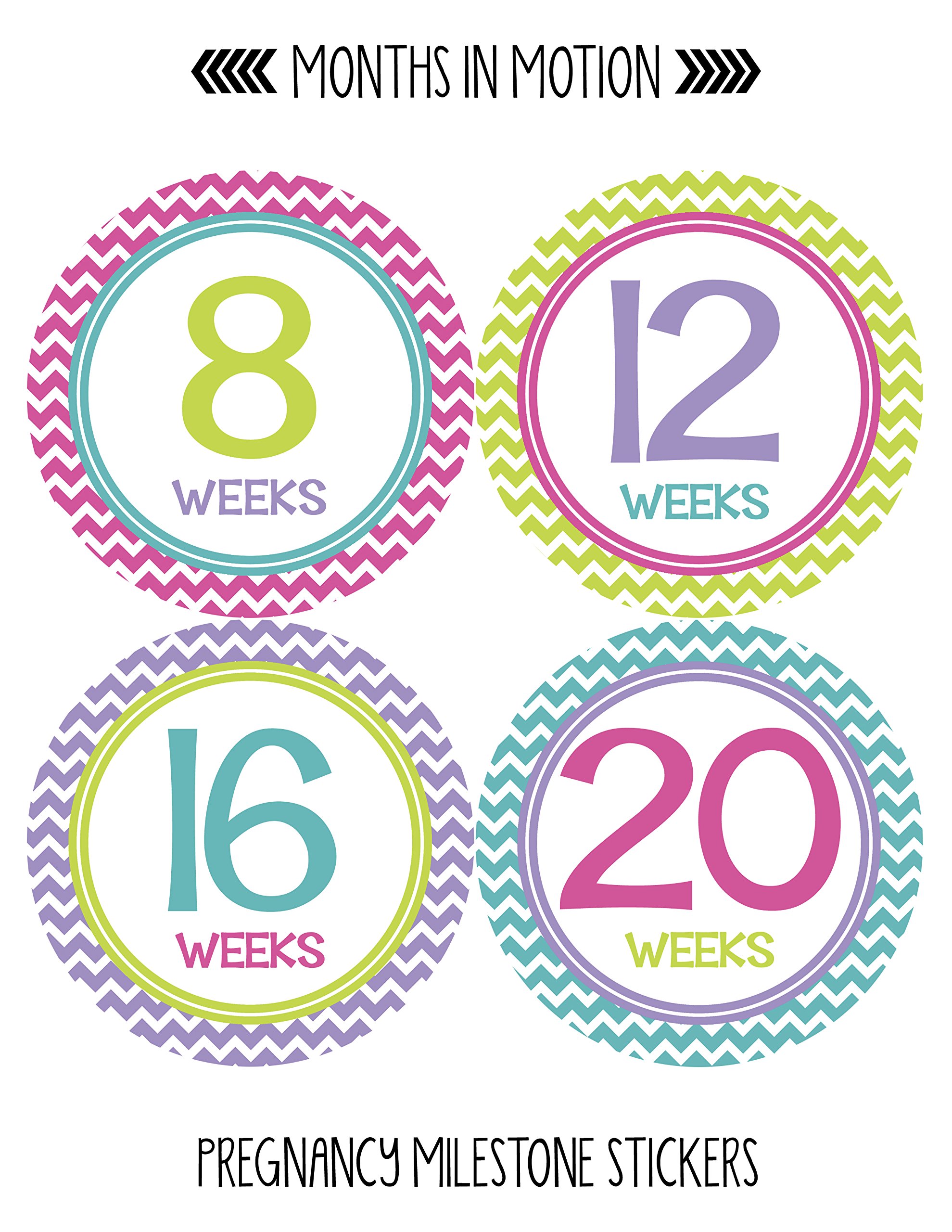 Weekly Pregnancy Growth Stickers Week Pregnant Expecting Photo Prop (Set of 12)