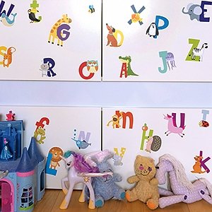 ABC Stickers Alphabet Decals - Animal Alphabet Wall Decals - Classroom Wall Decals - ABC Wall Decals - Wall Letters Stickers - Wall Stickers for Kids ABC Letters - [Gift Included]!