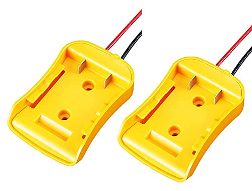 2 Packs Upgrade for DeWALT Battery Adapter Power Source Mount for Dewalt 20V Battery Adaptor Dock with Wires Battery Converter Connector DIY Power Wheel Adapter Truck Robotics Toys