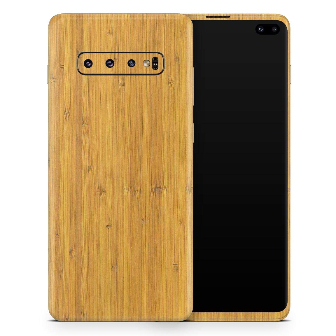 DesignSkinz Real Light Bamboo Wood Protective Vinyl Decal Wrap Skin Cover Compatible with The Samsung Galaxy S20 (Screen Trim & Back Glass Skin)