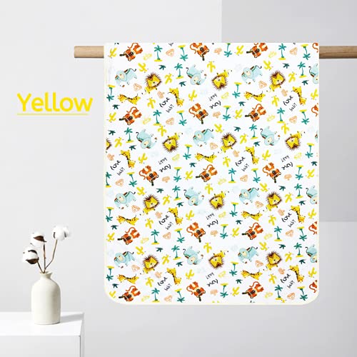 LANEYLI Portable Changing Pad Liner, Washable Changing Mat for Baby Diaper Change Leak Proof Reusable Cover Liner, Yellow 1 Count (29.5" x 39.0")
