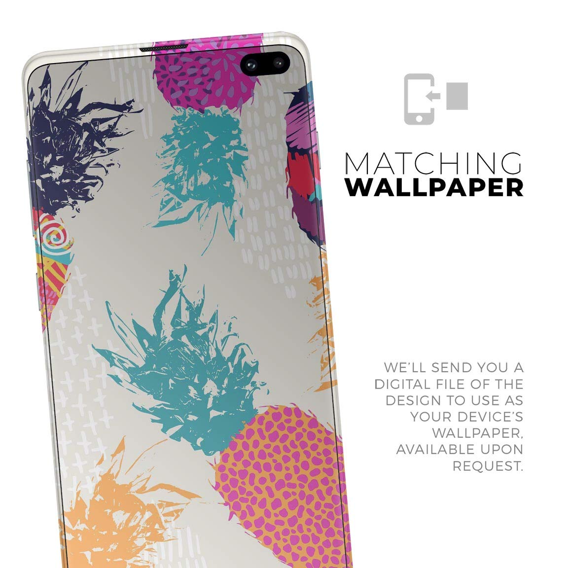 DesignSkinz Retro Summer Pineapple v2 Protective Vinyl Decal Wrap Skin Cover Compatible with The Samsung Galaxy S20 (Screen Trim & Back Glass Skin)