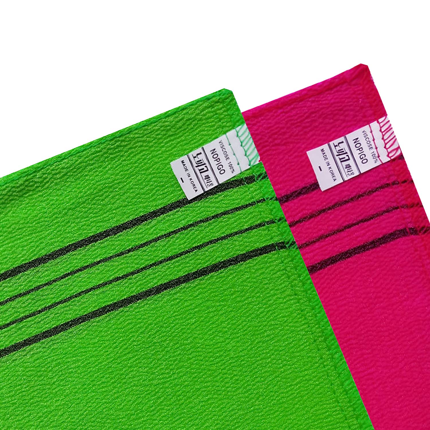 Korean Asian Exfoliating Bath Washcloth Mitt for Remove Dead Skin.Exfoliating Body Scrubber.Exfoliating Gloves for Body Scrub (Green2 Red2)