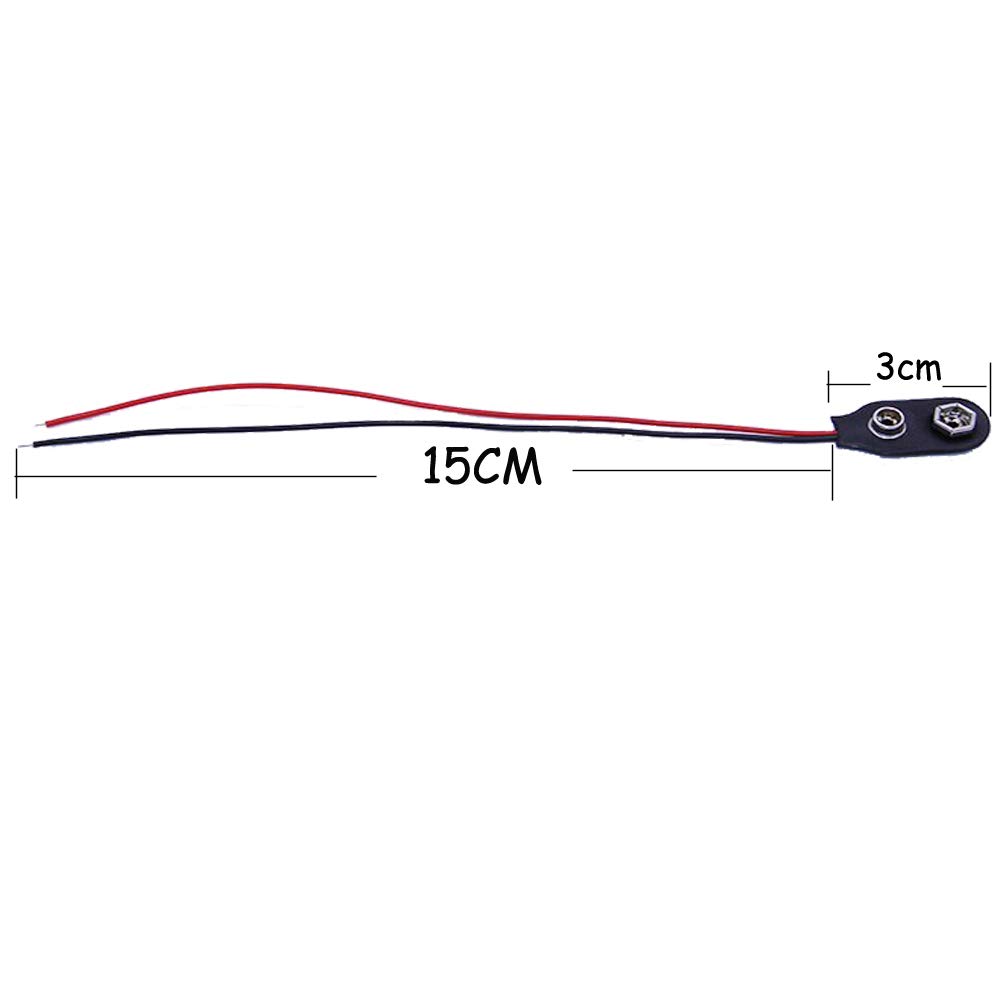 GCA 9V Battery Clip Connector,Battery Clip l Type (2Pcs)