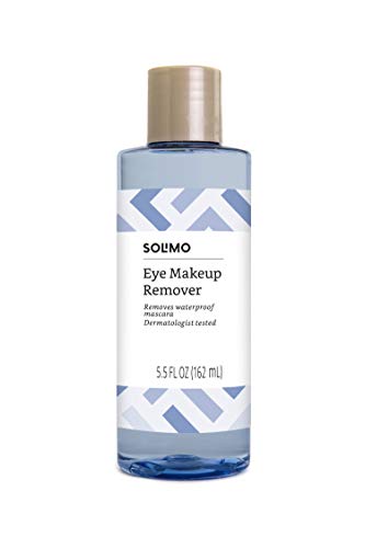 Amazon Brand - Solimo Eye Makeup Remover, Removes Waterproof Mascara, Dermatologist Tested, Unscented, 5.5 fl oz (Pack of 4)