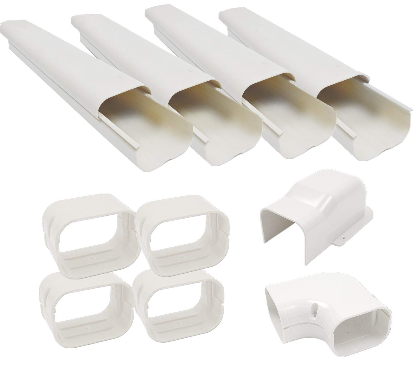 4" 14 Ft Air conditioner Decorative PVC Line Cover Kit for Mini Split and Central Air Conditioners, Heat Pumps Tubing Cover Set
