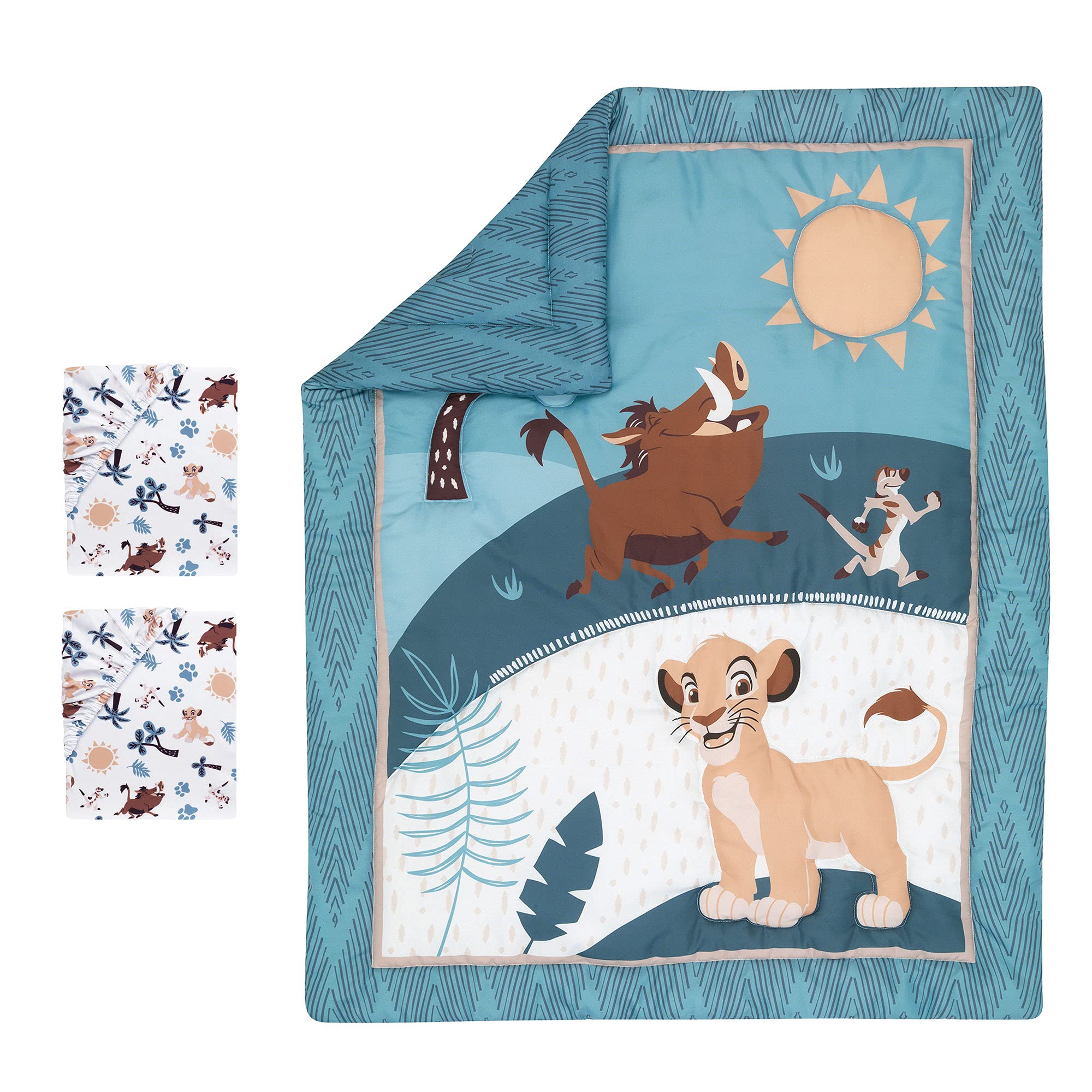 Lambs & Ivy (LAMCR) Lion King Adventure 3-Piece Mini Crib Bedding Set, Blue (790020)