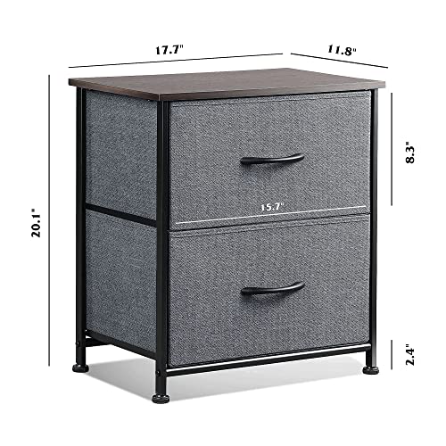 WLIVE 2 Drawer Nightstand and 5 Drawer Dresser Set, Storage Tower, Organizer Unit for Bedroom, Hallway, Entryway, Closets