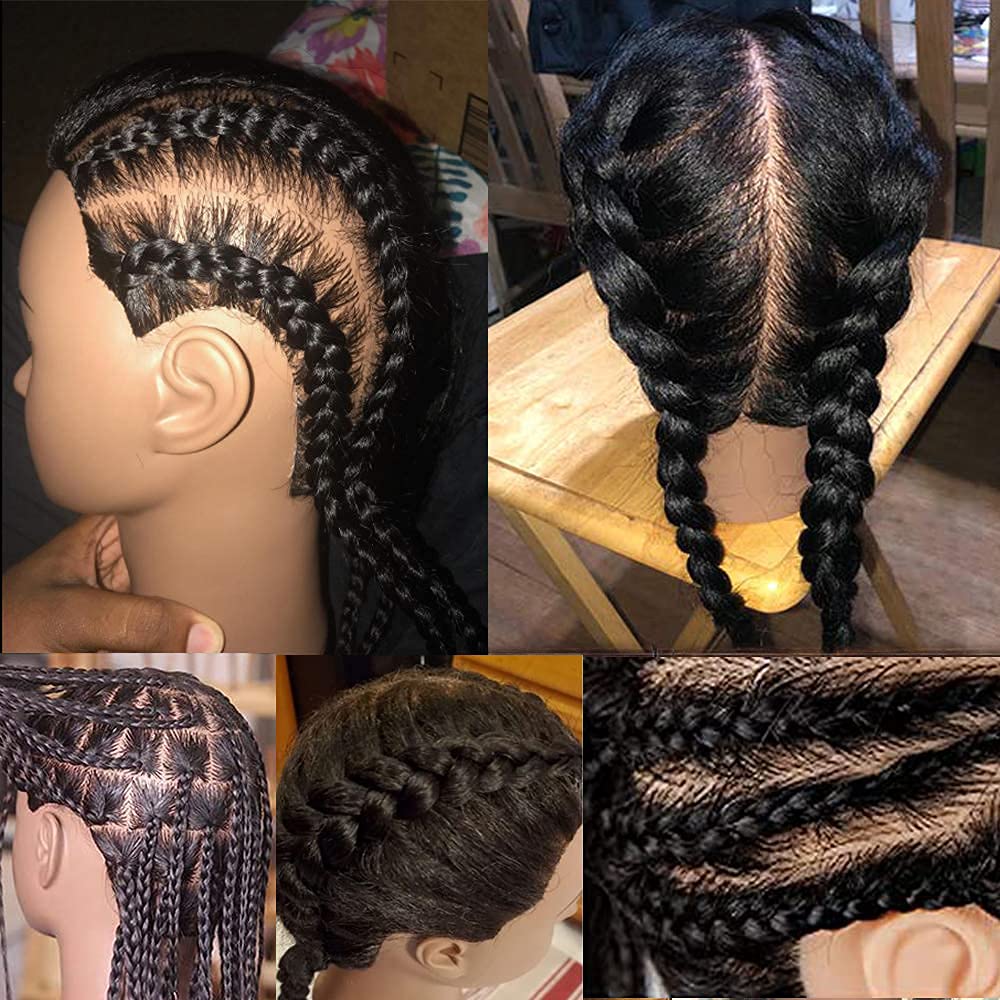 Mannequin Head with 100% Real Hair Manikin Cosmetology Doll Head Hairdresser Practice Styling Brading Training Head with Free Clamp Holder (14inch-D3)