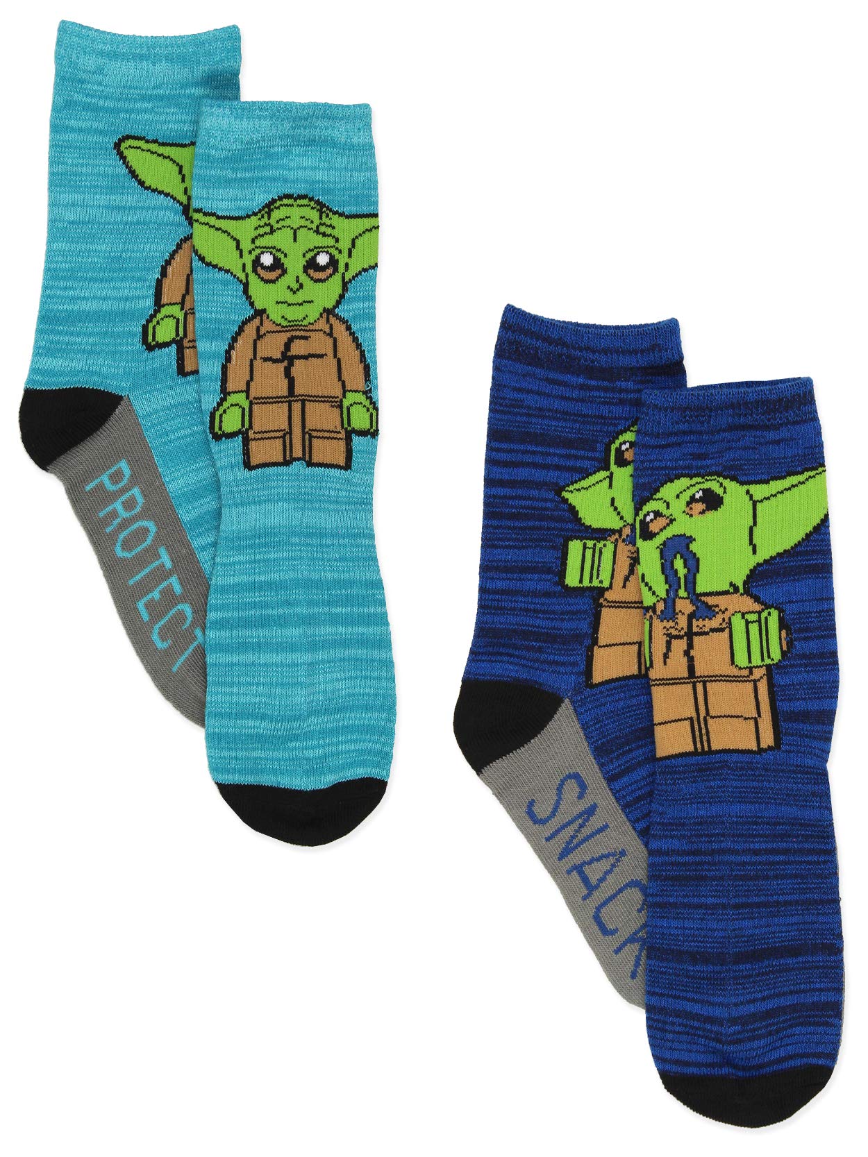 LEGO Star Wars Baby Yoda Kids Toddler 6 pack Crew Socks Set (Small (4-6), Multi)