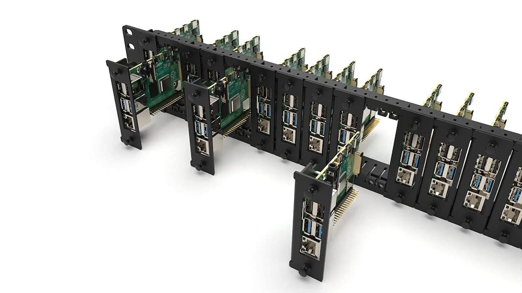 MyElectronics Raspberry Pi Rack Mount 19 inch 2U to Mount 16 Units All Models B (1-4) - Front Removable(6781)