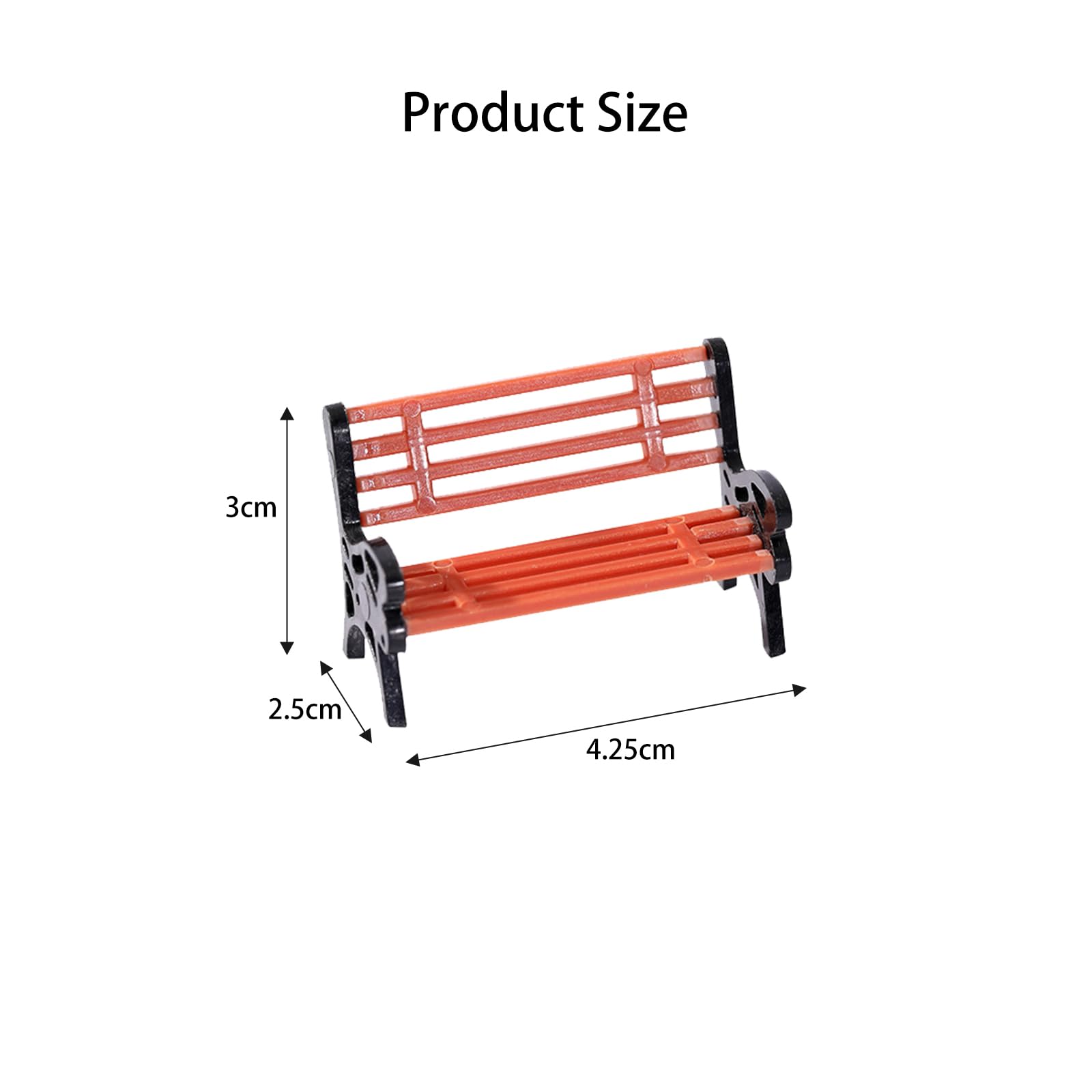 3Pcs Christmas Village Bench, Miniature Bench, Mini Christmas Dollhouse Bench, Xmas Plastic Bench Christmas Villages Accessories for DIY Decor