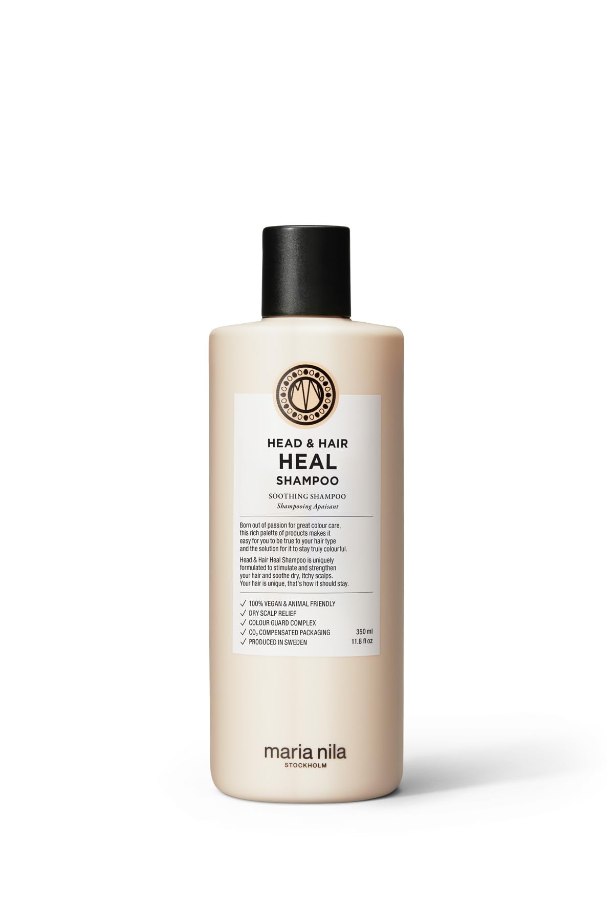 Maria Nila Head & Hair Heal, Shampoo 11.8 Fl Oz, Soothing Aloe Vera for dry & itchy scalps, 100% Vegan & Sulfate/Paraben free