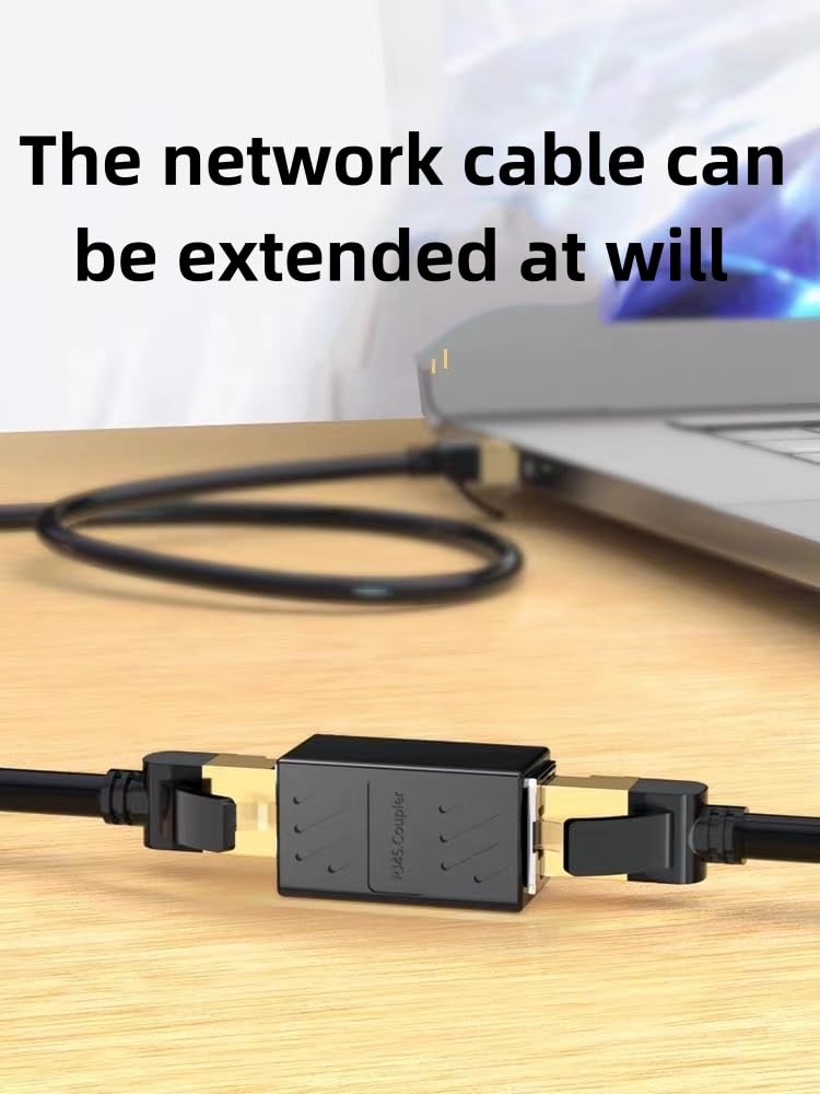 DGTJEVU RJ45 Coupler Ethernet Cable Extender 6 Pack in Line Network Cable Coupler Cat7 Cat6 Cat5 Cat5e Ethernet Coupler Adapter Female to Female, Black