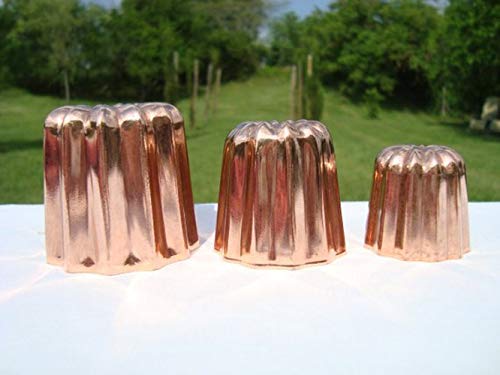 2.1 inch Copper Canele mold from Bordeaux a Set of Twelve tinned molds