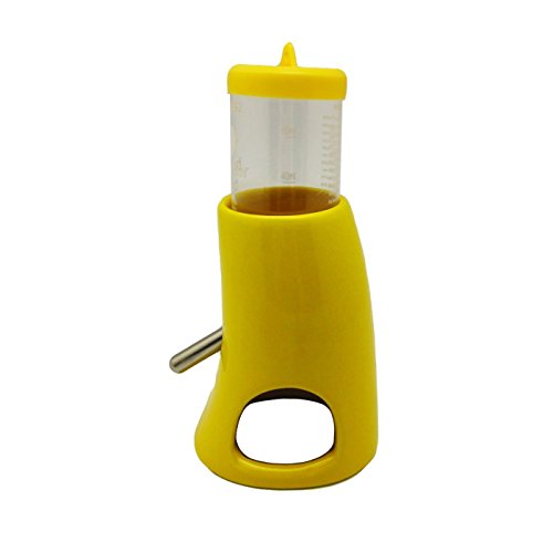 Alfie Pet - 2-in-1 Water Bottle with Hut for Small Pets Like Dwarf Hamster and Mouse - Color: Yellow
