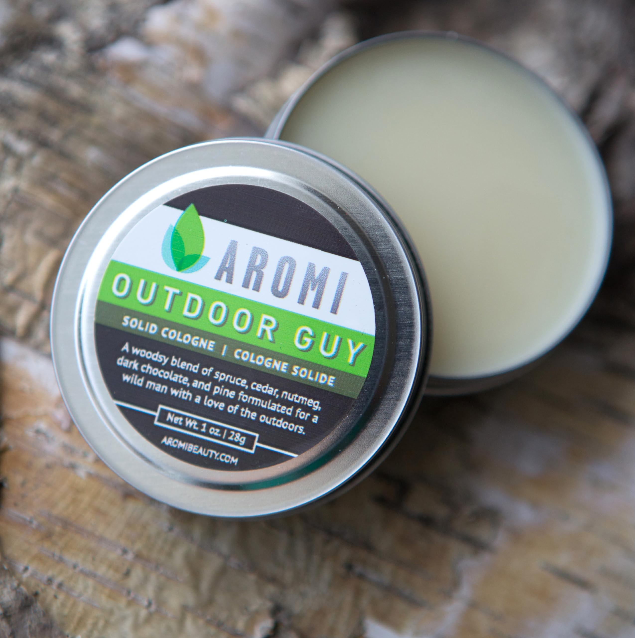 Aromi Solid Cologne | Woodsy, Earthy Men's Fragrance, Pine, Spruce, and Cedar Scent, Vegan, Cruelty-free, Father's Day Gift, Alcohol-Free (Outdoor Guy)