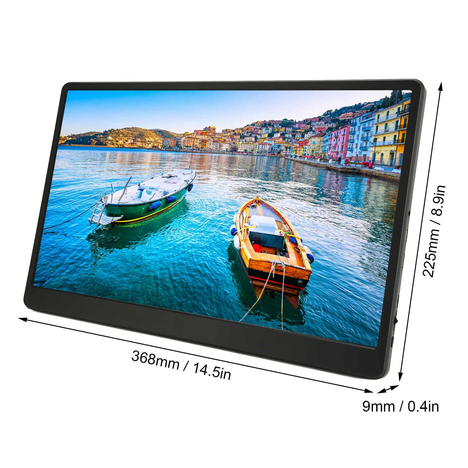 15.6 Inch Portable Monitor FHD 1080P IPS 6800K Blue Light Filter Laptop Screen Extender (US Plug)