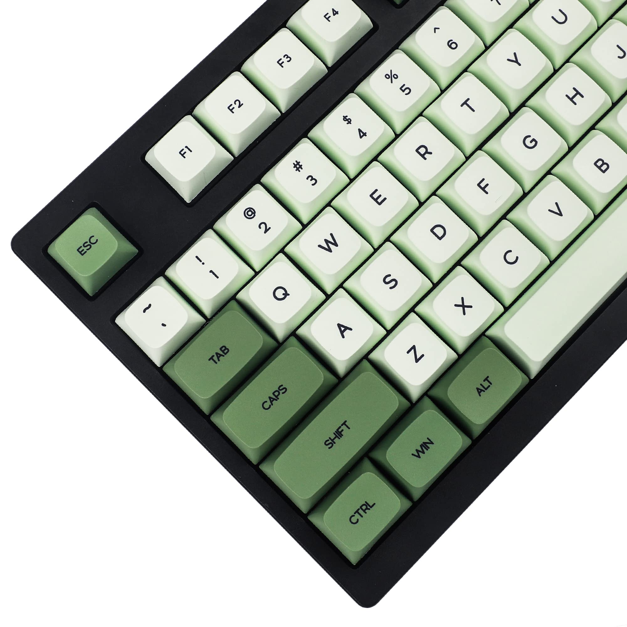 Matcha Dye Sub ZDA PBT Keycap Similar to XDA Japanese Korean Russian for MX Keyboard 104 87 61 Melody 96 KBD75 ID80 GK64 68(Only Keycap) (Matcha English Base Kit)