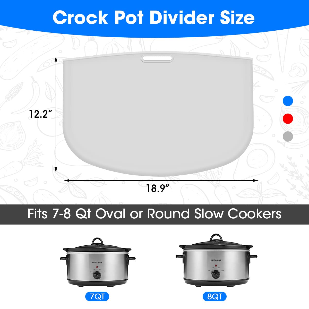2 Pack Slow Cooker Liners - Reusable Crock pot Divider, Safe Silicone Cooking Bags Fit 7-8 Quarts Oval or Round Pot (Fit 8 QT Grey+Pink)