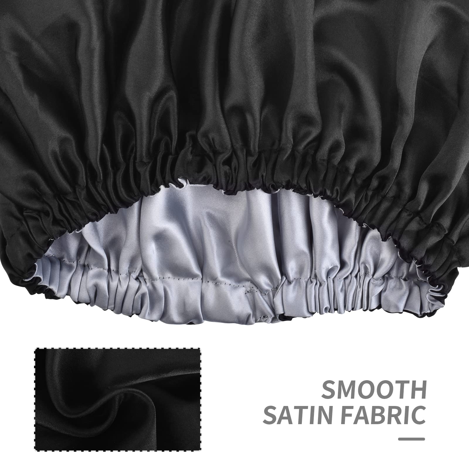 2 PSC Satin Bonnet Hair Bonnet for Sleeping Large Satin Bonnet for Women Silk Bonnet for Adjustable Natural Hair Double-Layer Black Leopard Long Hair Cap Hat for Night Sleeping Sleep Cap