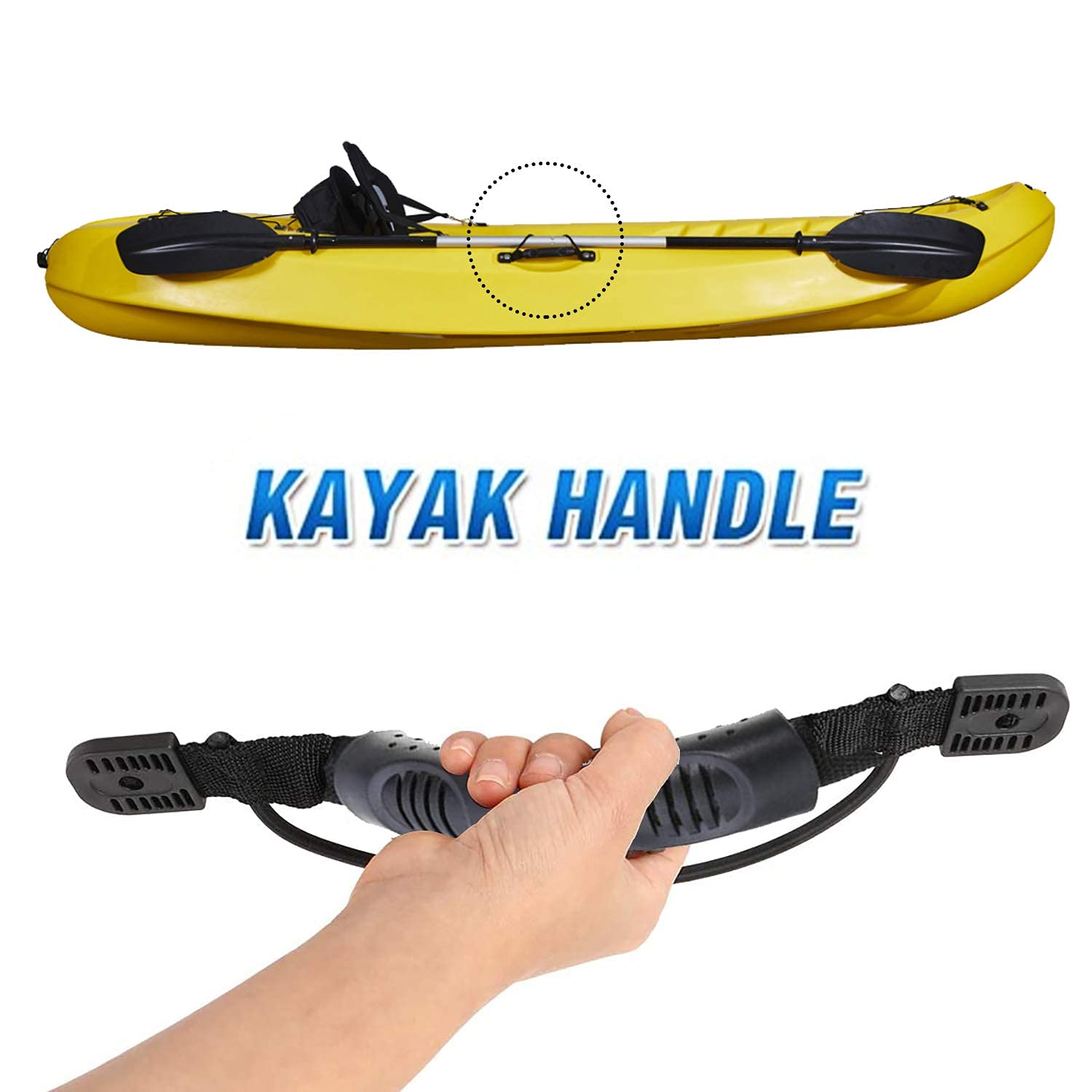 2 Pack Kayak Handles,Kayak Side Handle Mount with Screws and Bungee Paddle Holder Kit for Ocean Kayak Handle Luggage Handle Replacement Parts and Accessories