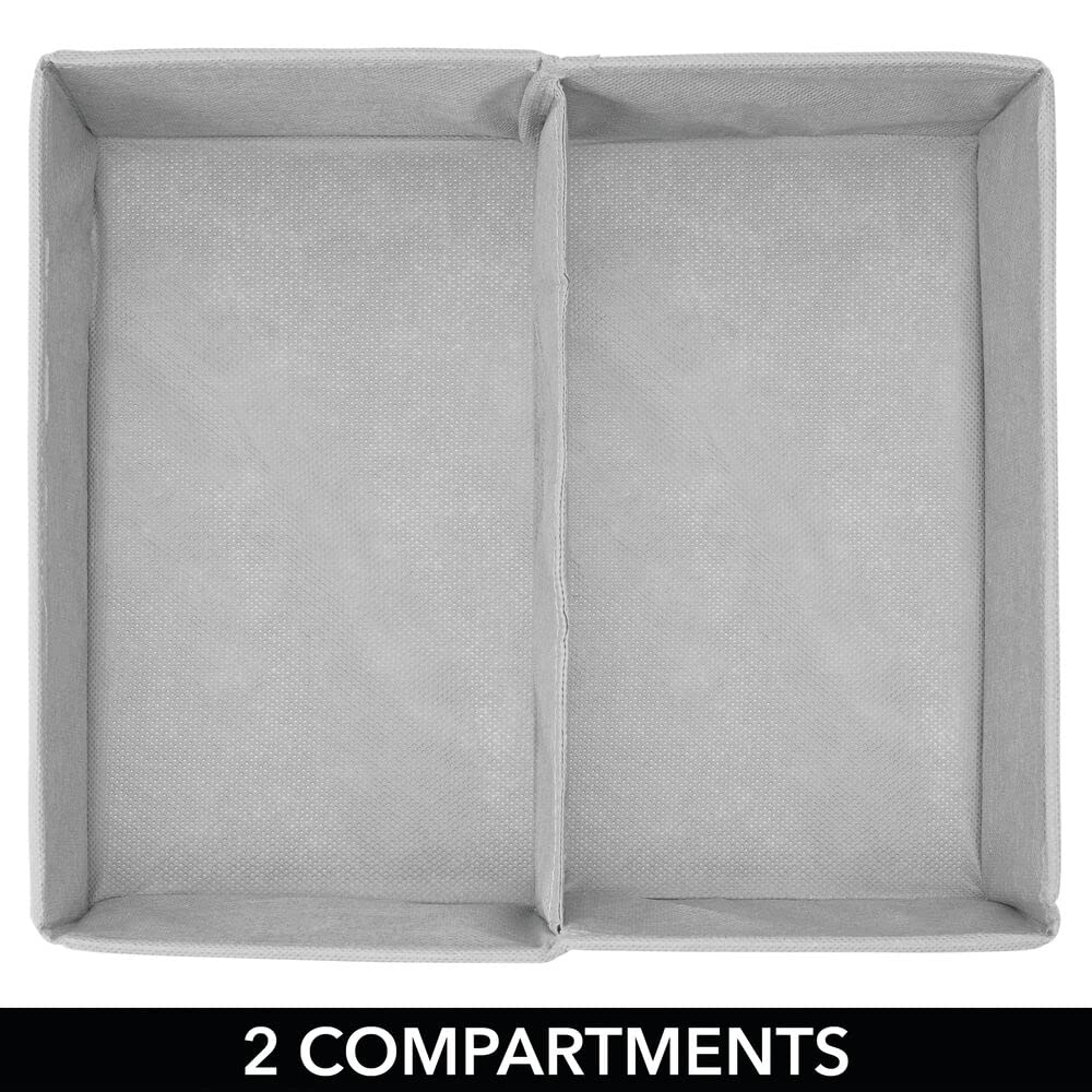 mDesign Fabric Drawer Organizer Bin Dividers for Baby Nursery Dresser, Closet, Organization - Bins Hold Clothes, Diapers, Cream, Toy, Blankets - 3 Pack, Gray/White Polka Dot