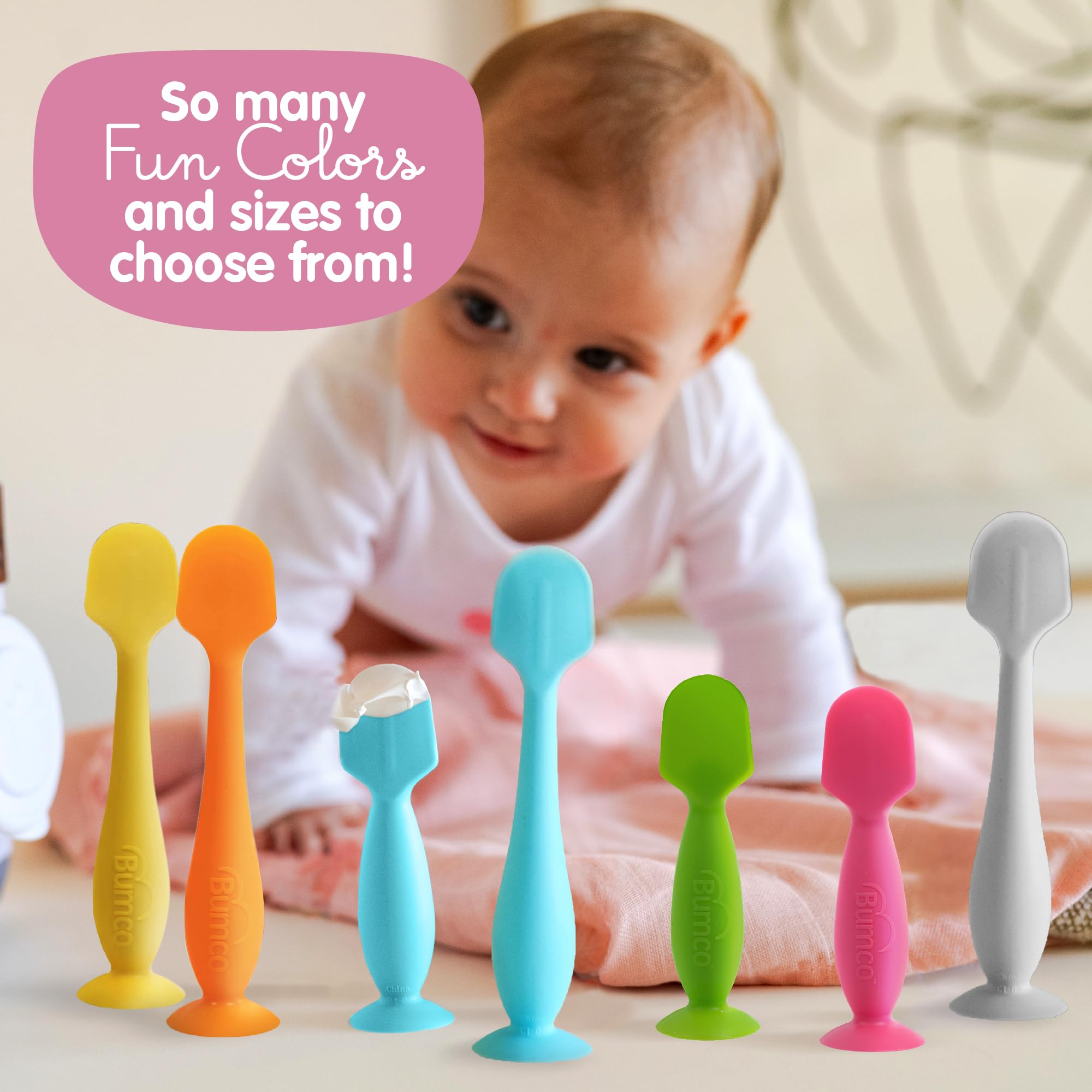 Bumco Baby Bum Brush + Mini Diaper Cream Spatula with Case - BPA-Free Butt Spatula Baby, Soft Diaper Spatula, Baby Diaper Cream Applicator, Mom-Invented Diaper Bag Essentials, Butt Spatula