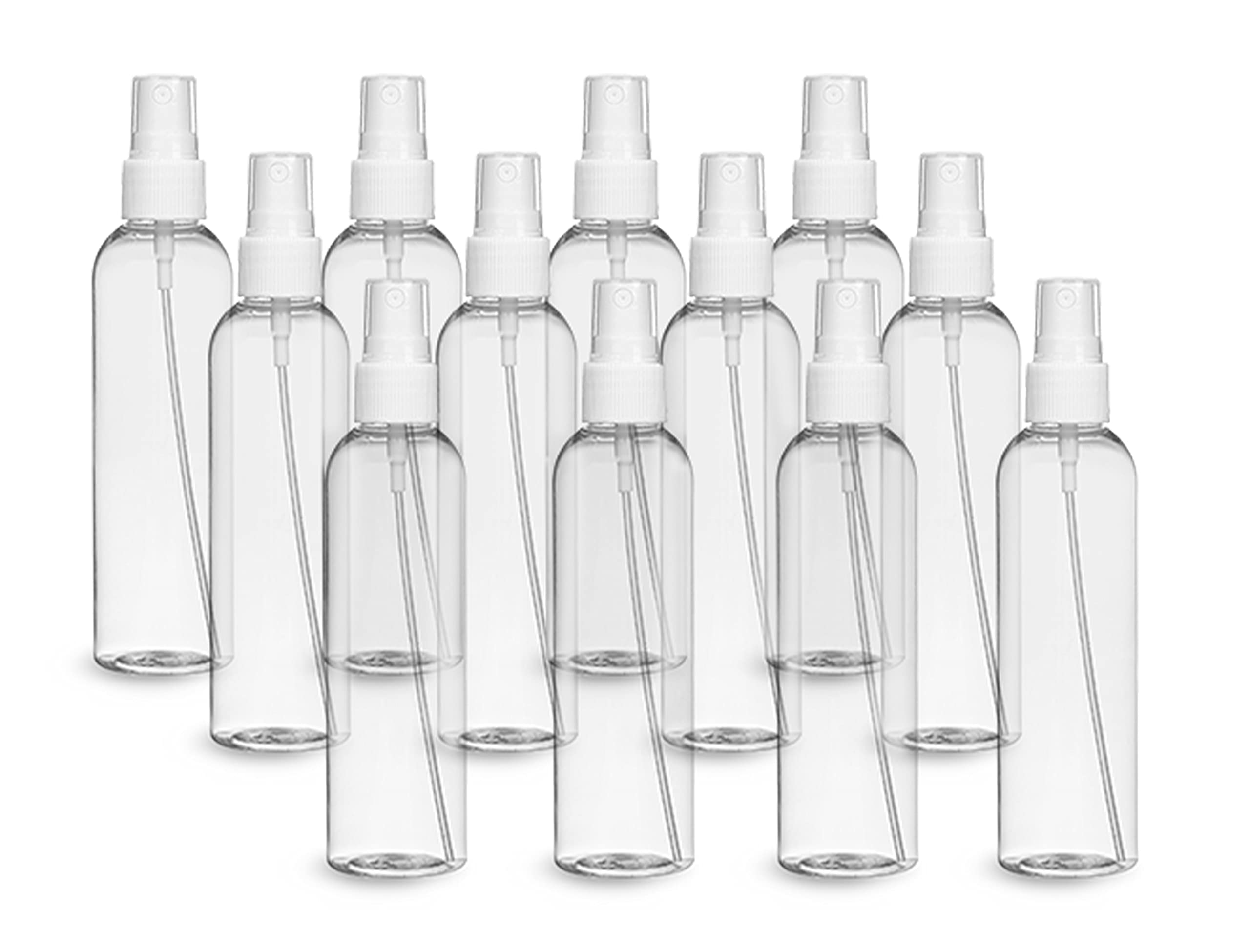 ljdeals 4 oz Spray Bottles, Clear Plastic, Fine Mist Sprayer Bottles for Essential Oils, Perfumes, Travel,12 pack, Made in USA