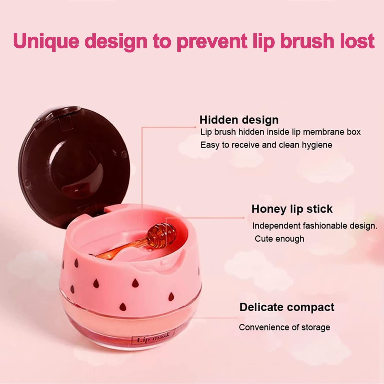 2 Pcs Lip Mask, Strawberry and Honey Lip Sleeping Mask, Lip Moisturizer For Dry and Cracked, Effectively Reduces Lip Lines, Day and Night Lip Care, Propolis Lip Balm