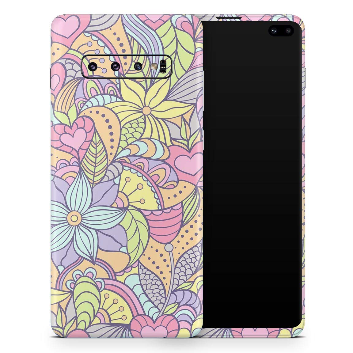 DesignSkinz Vibrant Color Floral Pattern Protective Vinyl Decal Wrap Skin Cover Compatible with The Samsung Galaxy S20 (Screen Trim & Back Glass Skin)