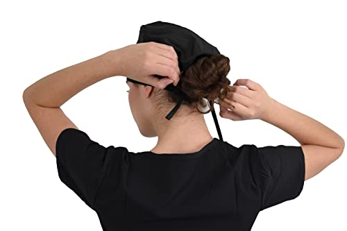 3-Pack Medical Nursing Working Scrub Cap GT Performance Women/Men One Size-Black/Black/Black-ONE Size