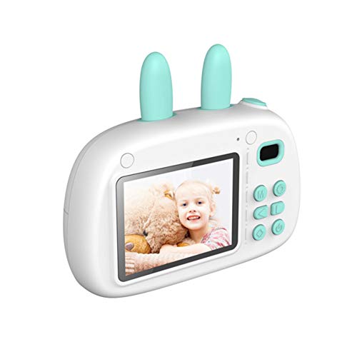 MCJL Child Camera Child Digital Camera Photograph Print Camera Cartoon Rabbit Video Recorder 1080P High List Anti Dual Lens 2.4 Inch IPS Screen,Blue,8GB