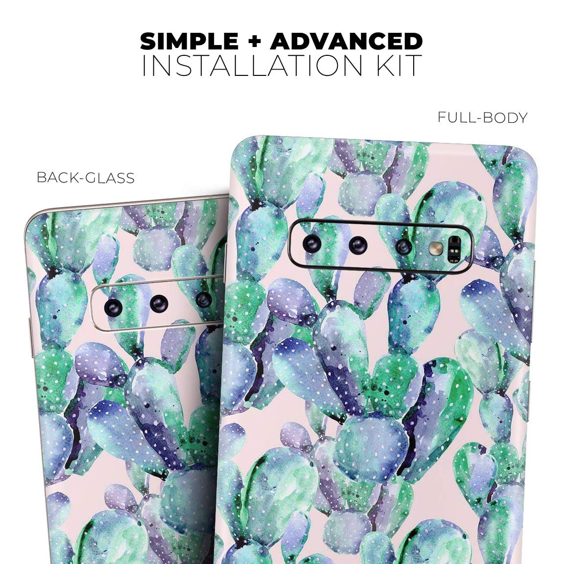 DesignSkinz Watercolor Cactus Succulent Bloom V9 Protective Vinyl Decal Wrap Skin Cover Compatible with The Samsung Galaxy S20 (Screen Trim & Back Glass Skin)