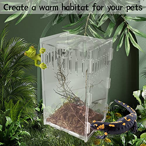 5x4x8 inch Magnetic Acrylic Reptile Case, Vertical Transparent Tarantula Enclosure Tank, Micro Habitat Terrariums Suitable Insect, Snails, Hermit Crabs, Lizards, Frogs, clear, Vertical:5x4x8(LxWxh)in
