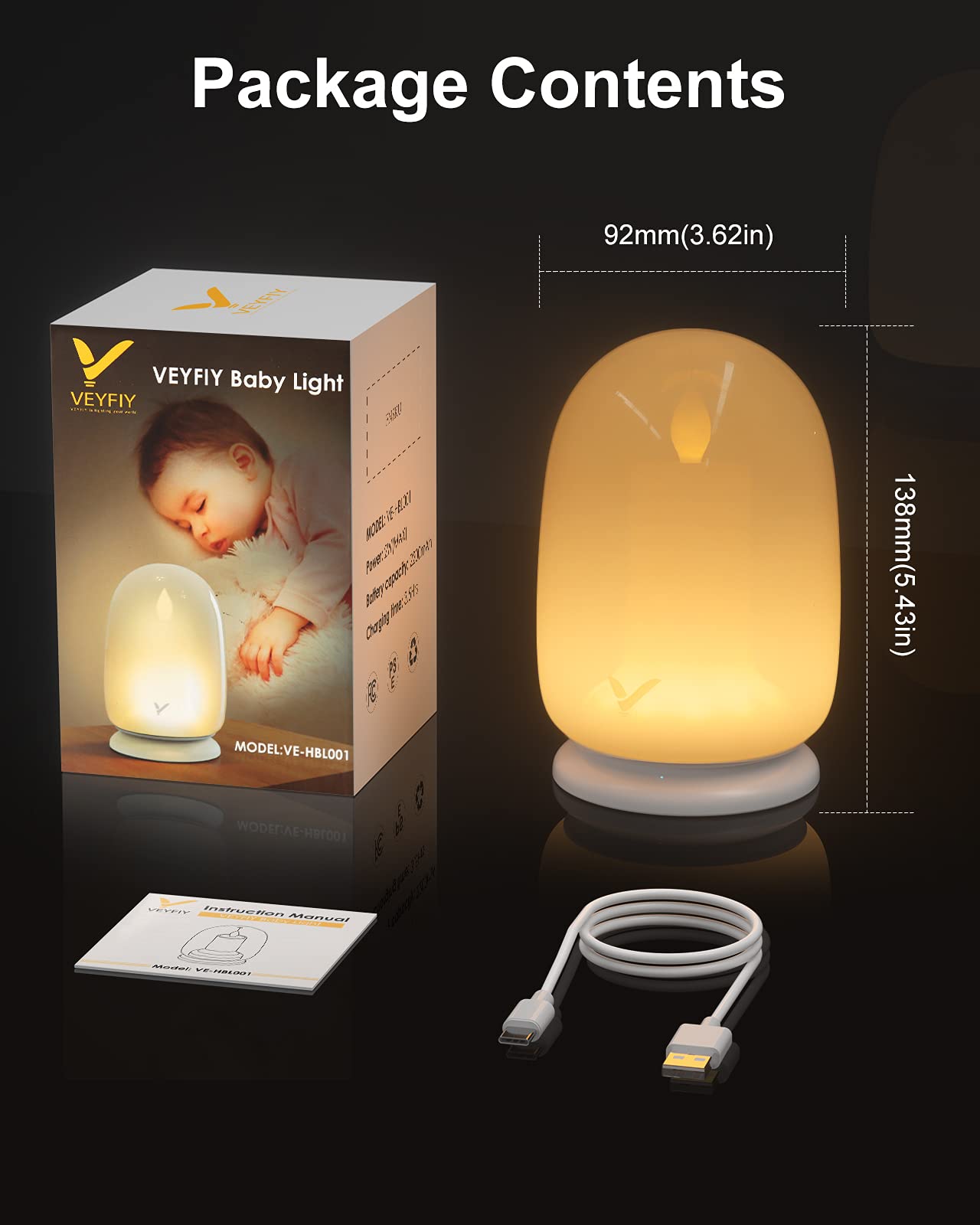 Night Light for Kids, VEYFIY Nursery Night Light with Touch Control & 1H Timer,Portable Baby Nursery Light with Charging Pad,4 LED Light Modes Rechargeable Night Lamp for Kids Room,Bedroom,Up to 100H…
