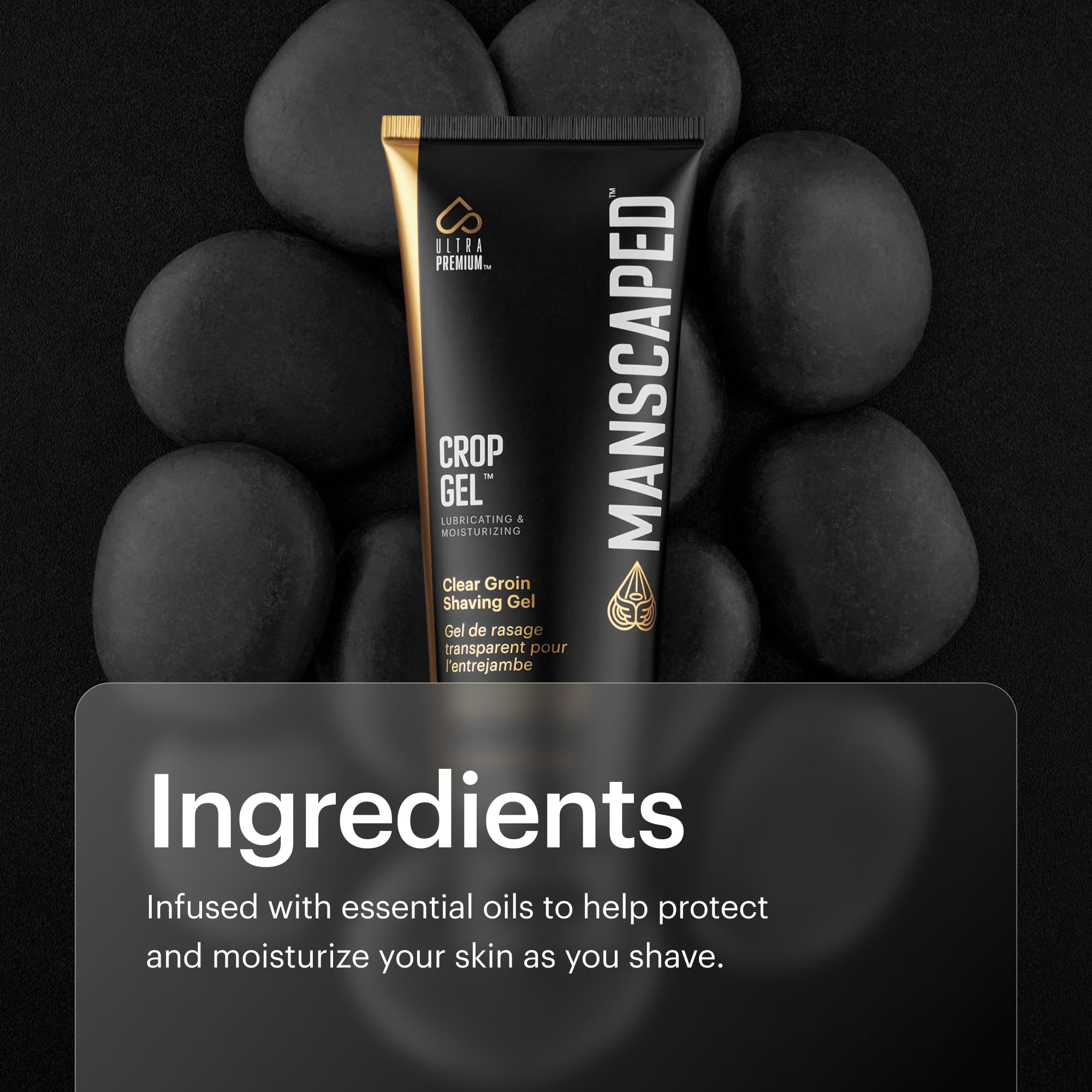 MANSCAPED® Crop Gel® Clear Groin Shaving Gel, Moisturizing and Lubricating Multi-Glide Formula Designed for Below-the-Waist Trimming, Vegan and Paraben-Free (3.5 oz)
