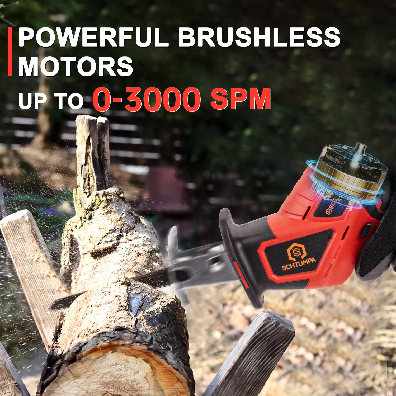21V Cordless Reciprocating Saw (Brushless Motor),2-Speed mode Reciprocating Saw with 2Ah Battery and Charger for Wood/Metal/PVC Cuting(Compatible with Makita Battery)
