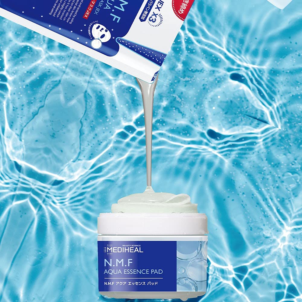 Mediheal Watermide Pore Tightening Essence Toner Pad - Pore Minimizing, Hydrating, and Exfoliating Pads, Cotton Pads Enriched with Sea Water and Ceramide for Nourishment and Hydration, 50 Sheets