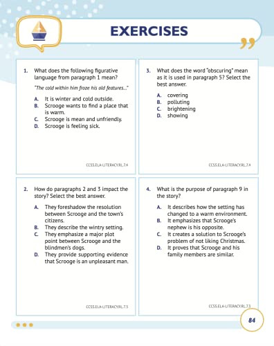 7th Grade Common Core ELA (English Language Arts): Daily Practice Workbook | 300+ Practice Questions and Video Explanations | Common Core State ... Standards Aligned (NGSS) ELA Workbooks)