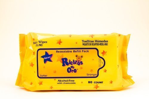 Baby Wipes Ricitos de Oro Grisi 80 Count Chamomile - Hypoallergenic Alcohol Free Model: 0-37836-00812-2