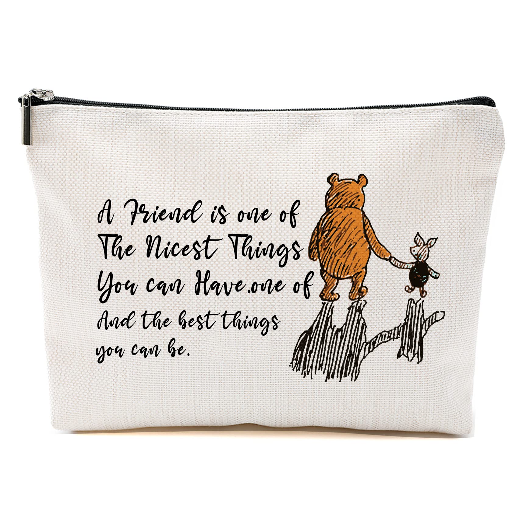 Blue Leaves Friends Gifts for Her,Cute Gifts for Best Friends Girls, Friends Gifts for Women Birthday-A Friend is one of The Nicest Things You can Have- Makeup Bag