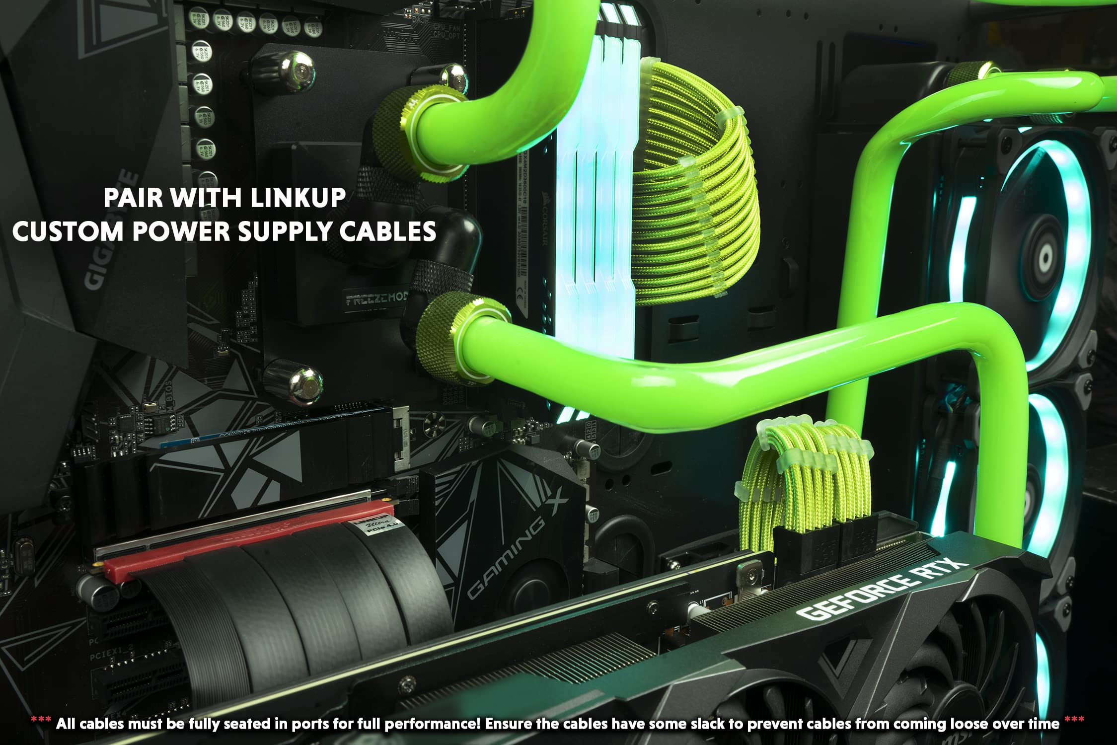LINKUP - Extreme4+ PCIe 4.0 X16 Riser Cable [RTX4090 RX6950XT x570 Z690 Tested] Twinax Shielded High-Speed Vertical Mount Gaming PCI Express Gen4┃Universal 90 Degree Socket (30cm / 11.8")
