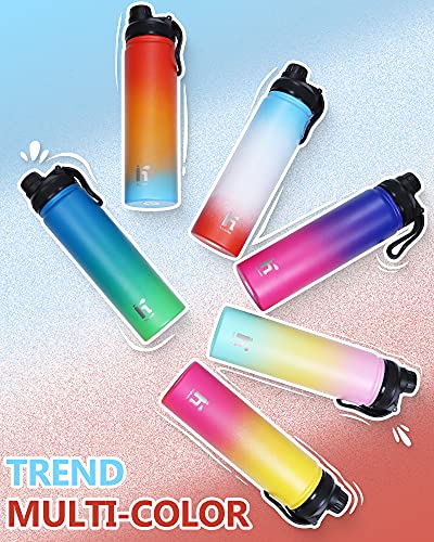 HAPHOM Insulated Water Bottle 37oz Sport Water Bottle 18/8 Stainless Steel BPA Free Sweat Proof and Hinge Lock Lid Anti-Rust Suitable for All People and Anywh