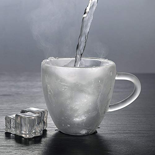 Heart Shaped Espresso Cups Set Of 2-Double Wall Glass Coffee Cup Insulated Mugs With Closed Handle-Heat Resistant Glass Espresso Drinkware - Perfect To Keep Your Espresso Hot