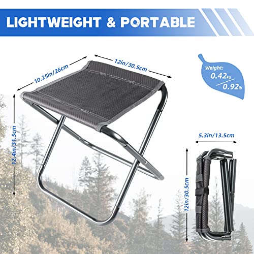 2 Pack Ultralight Camping Stool, Portable Folding Stool for Adults Fishing Outdoor Hiking Gardening Backpacking Travelling Walking with Carry Bag